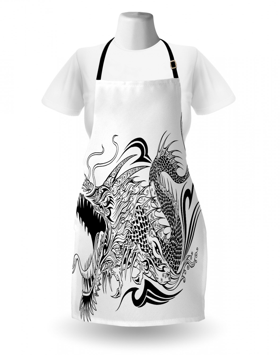 Dragon Apron Unisex Kitchen Bib with Adjustable Neck Cooking Ambesonne ...