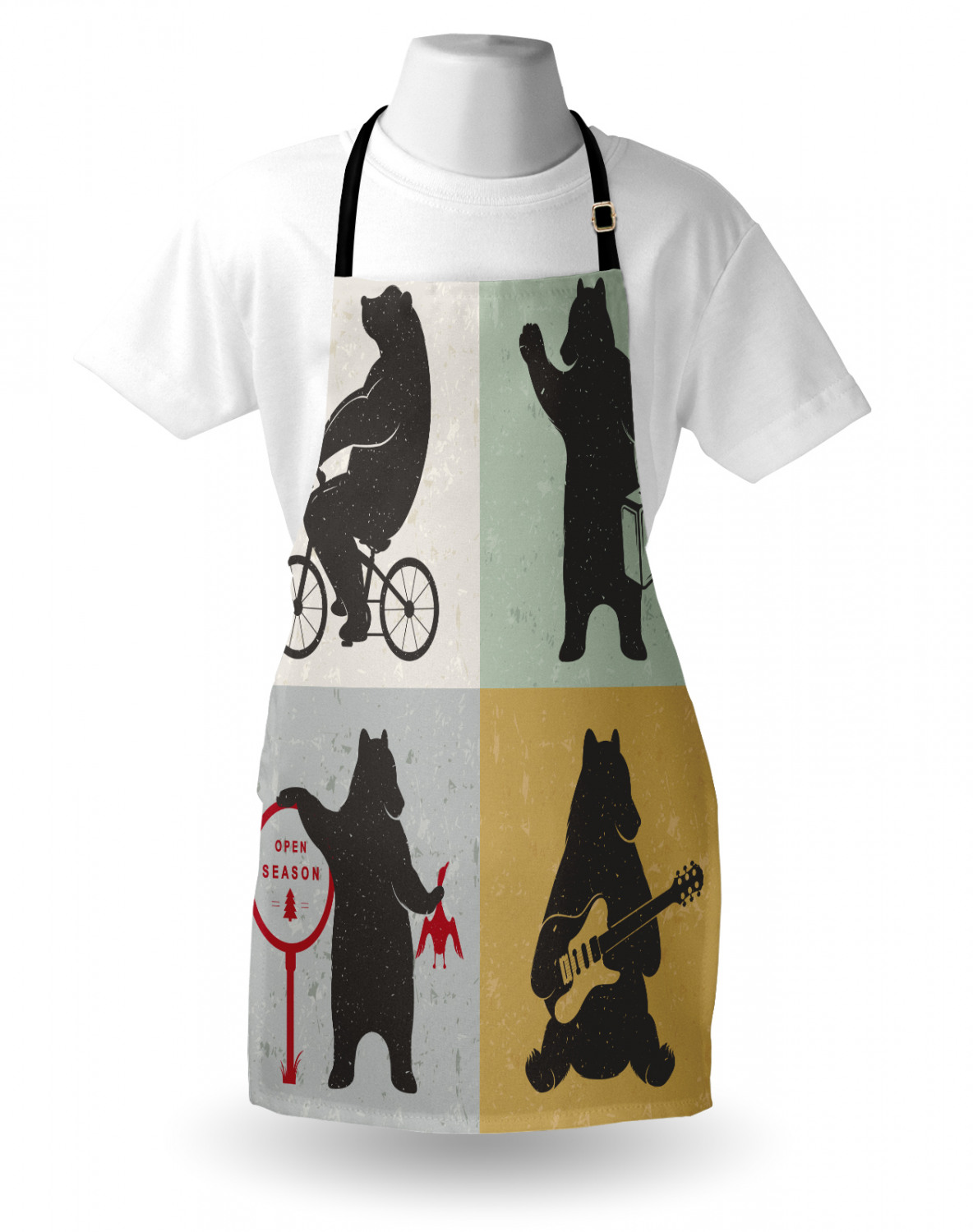Bear Apron Unisex Kitchen Bib with Adjustable Neck for Cooking Baking ...
