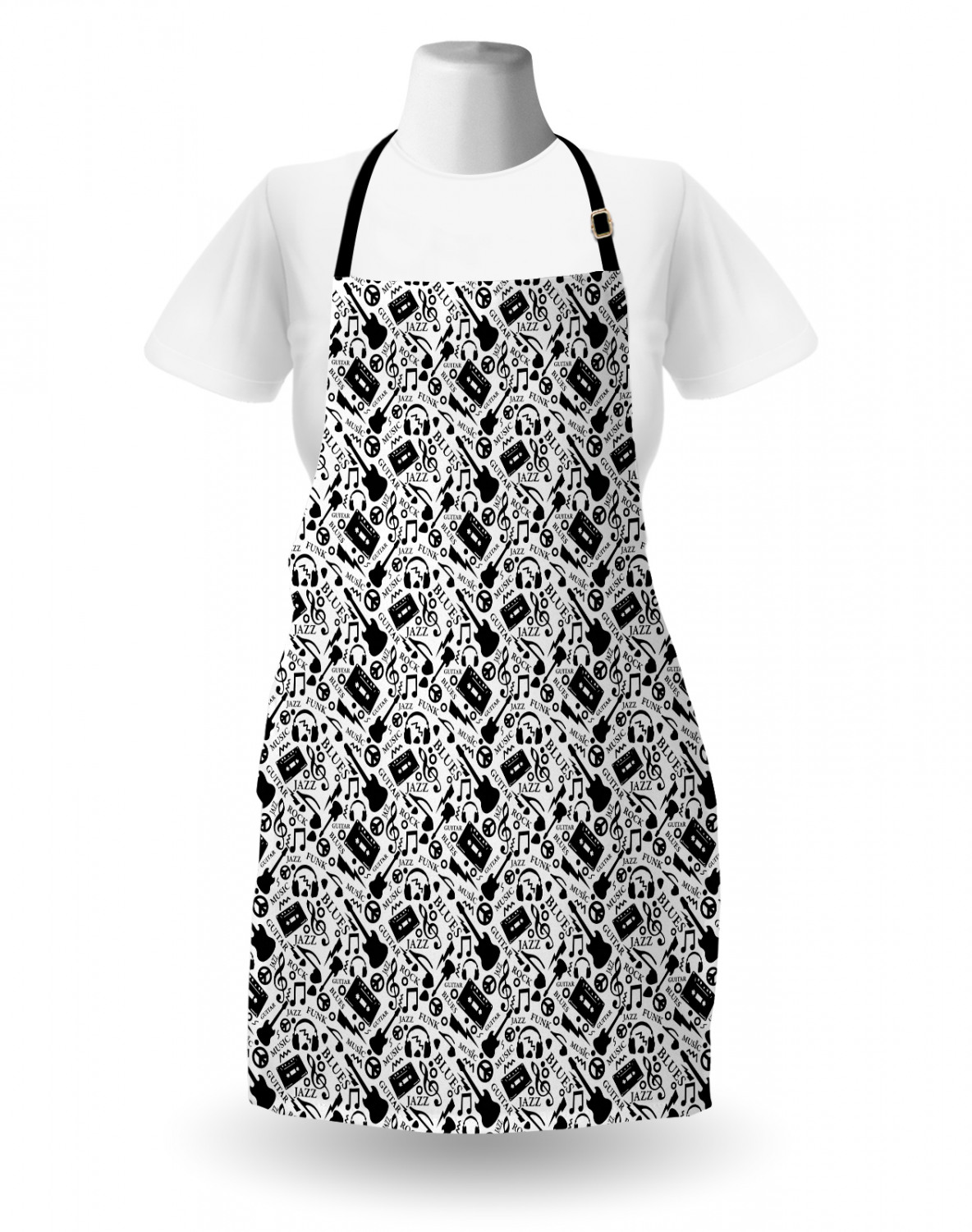 Rock Guitar Apron Unisex Kitchen Bib with Adjustable Neck Cooking ...