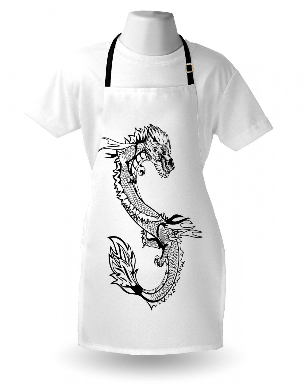 Dragon Apron Unisex Kitchen Bib with Adjustable Neck Cooking Ambesonne ...