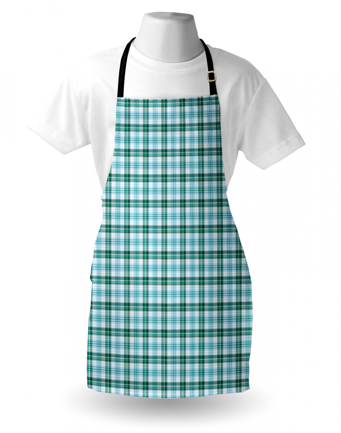 Checkered Apron Unisex Kitchen Bib with Adjustable Neck Cooking Baking ...