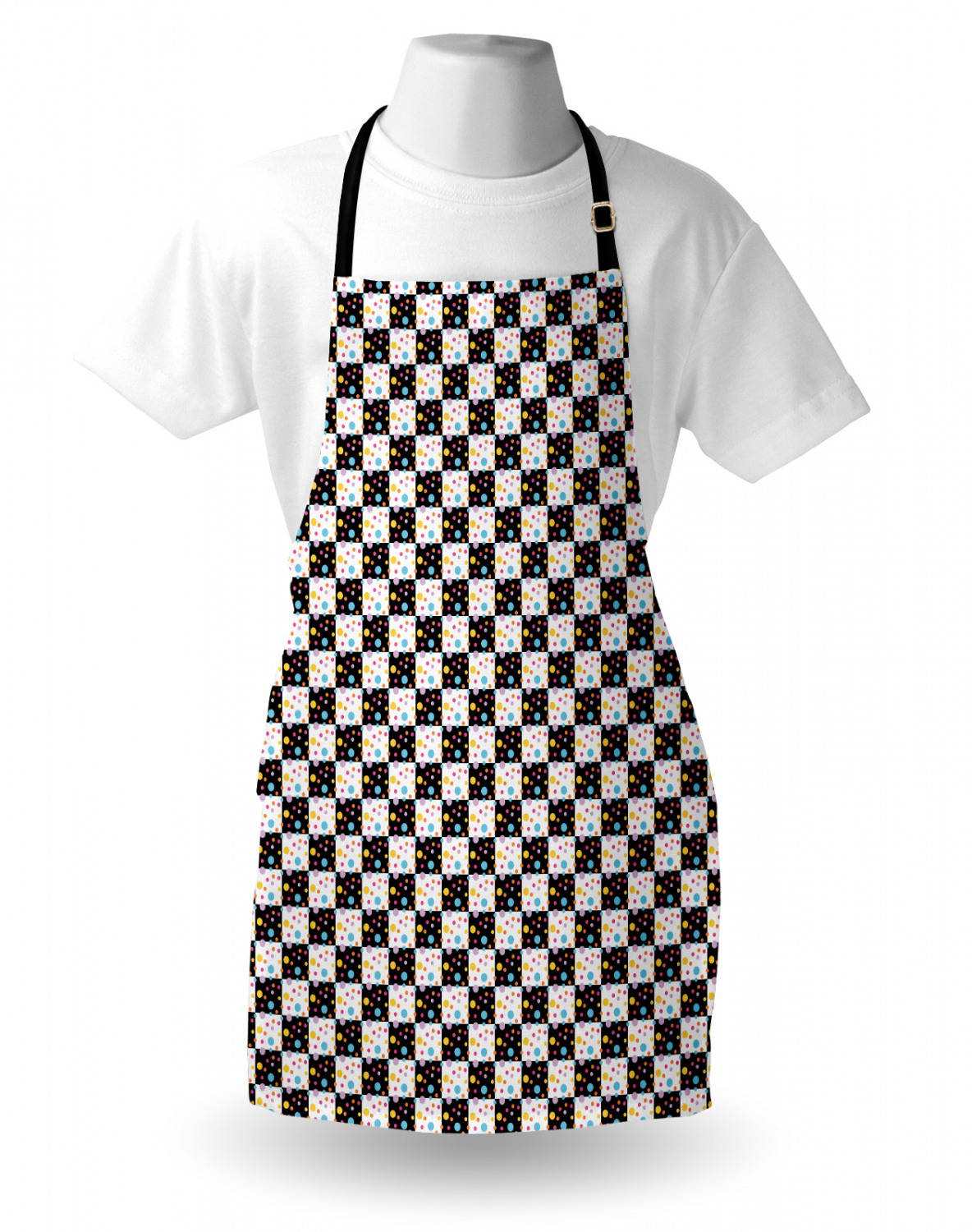 Checkered Apron Unisex Kitchen Bib with Adjustable Neck Cooking Baking ...