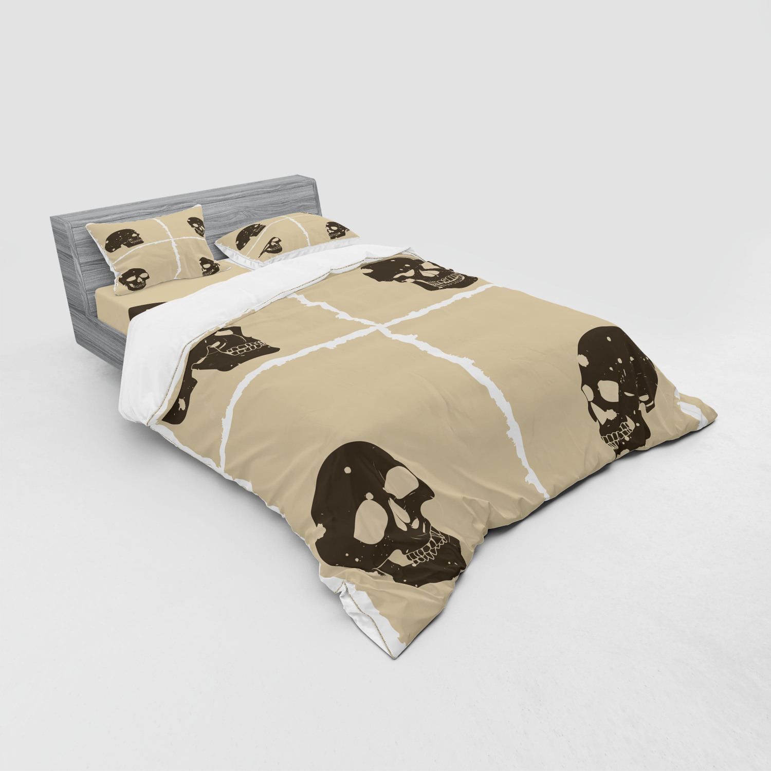 Ambesonne Grunge Bedding Set Duvet Cover Sham Fitted Sheet in 3 Sizes ...