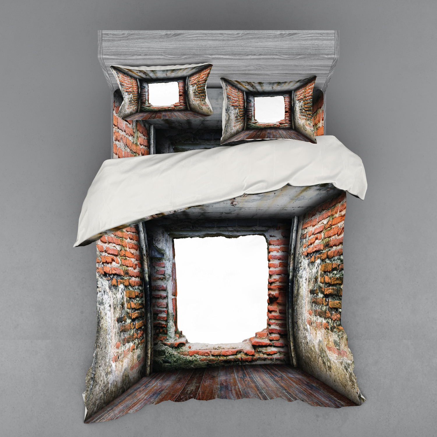 Ambesonne Grunge Bedding Set Duvet Cover Sham Fitted Sheet in 3 Sizes ...