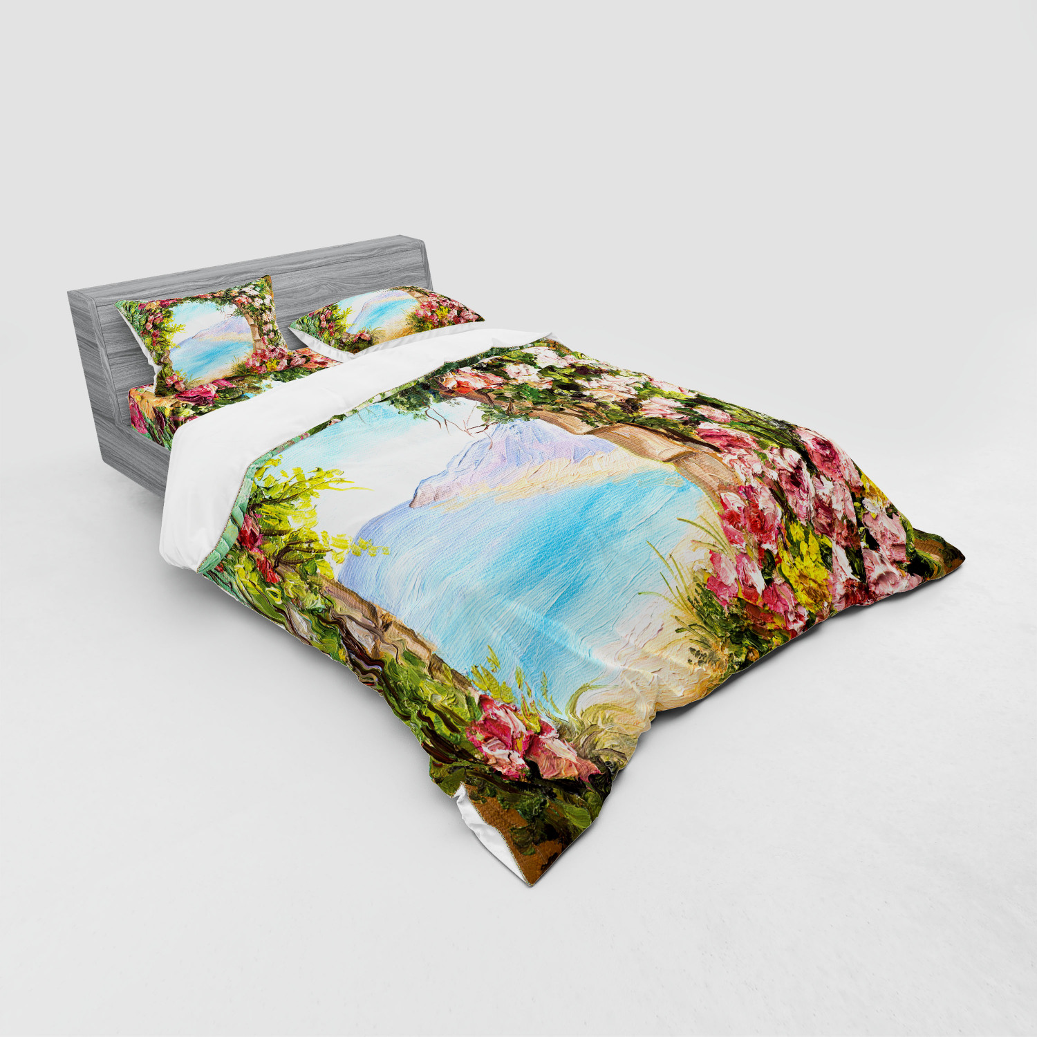 Ambesonne Art Design Bedding Set Duvet Cover Sham Fitted Sheet in 3 ...