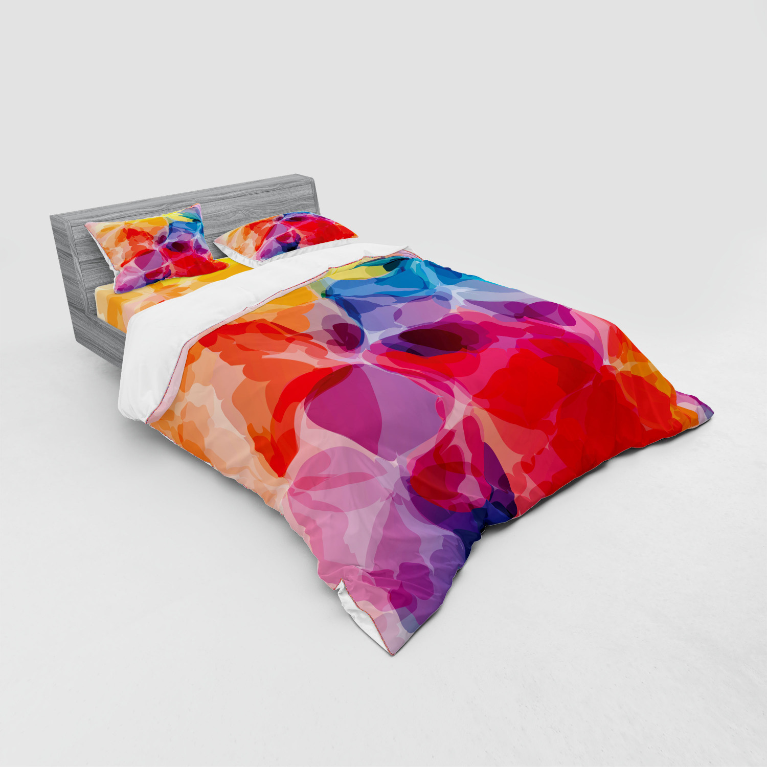 Ambesonne Art Design Bedding Set Duvet Cover Sham Fitted Sheet in 3 ...