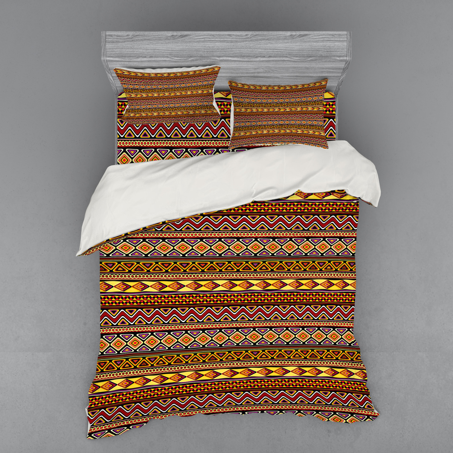 Ambesonne African Theme Bedding Set Duvet Cover Sham Fitted Sheet in 3 ...
