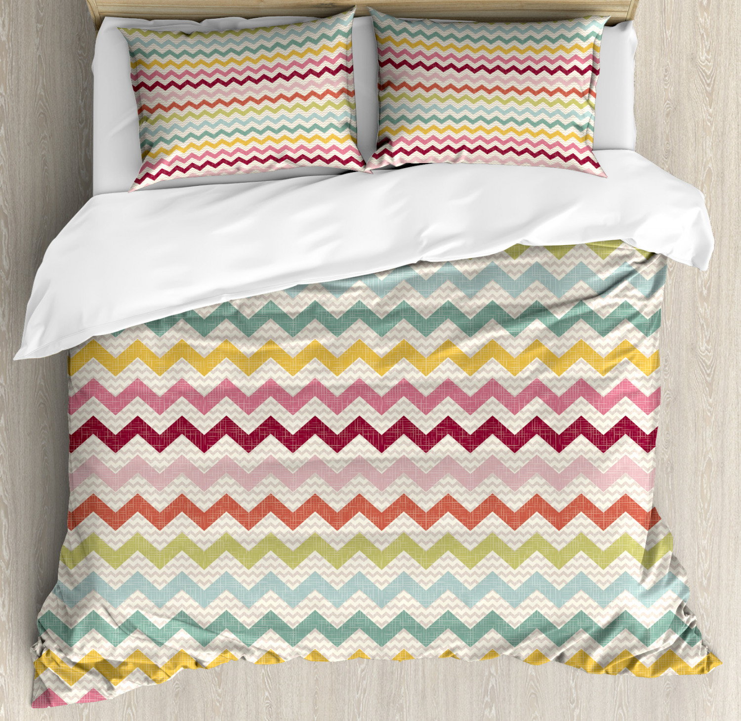 Chevron Duvet Cover Set with Pillow Shams Boho Old Fashioned Print | eBay