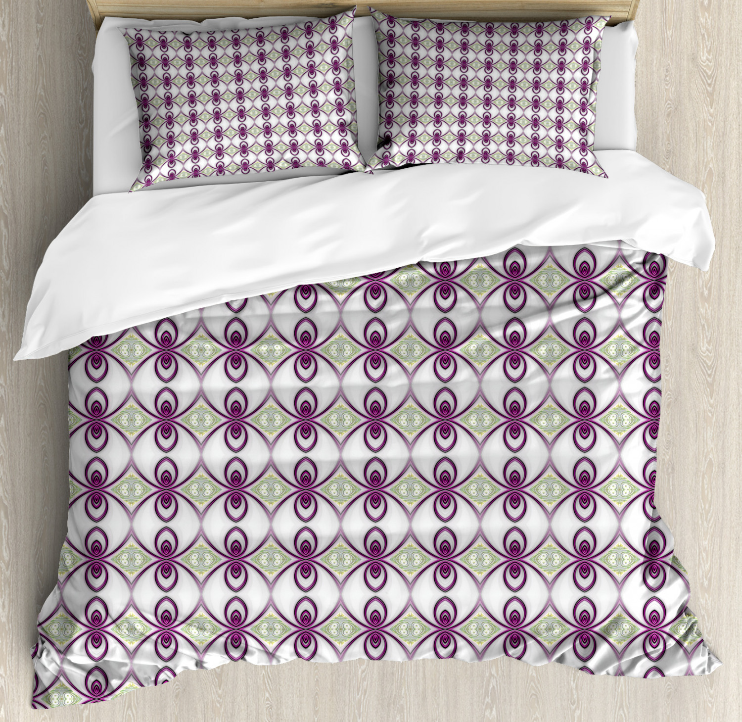 Mauve Duvet Cover Set with Pillow Shams Eastern Mosaic Quirky Print | eBay
