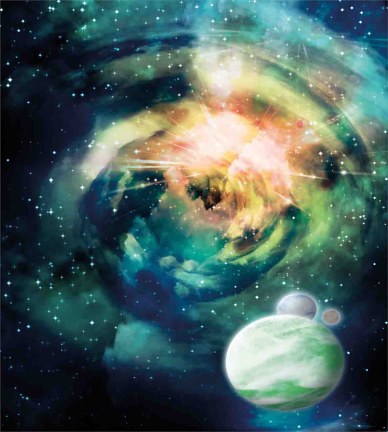 Space Duvet Cover Set with Pillow Shams Spiral Galaxy and Planets Print ...