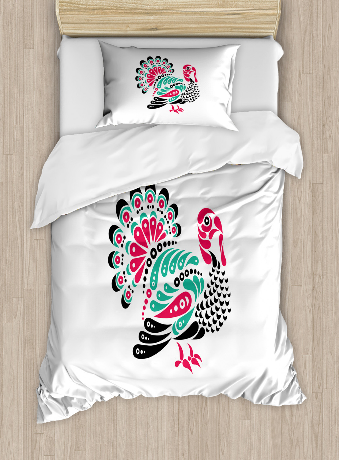 Turkey Duvet Cover Set with Pillow Shams Thanksgiving Animal Print | eBay