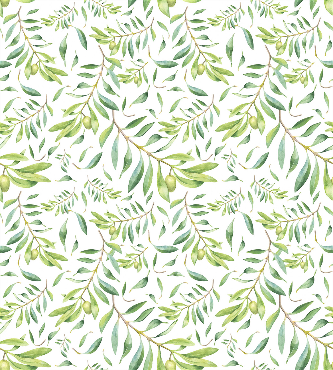 Green Leaf Duvet Cover Set with Pillow Shams Artistic Olive Tree Print ...