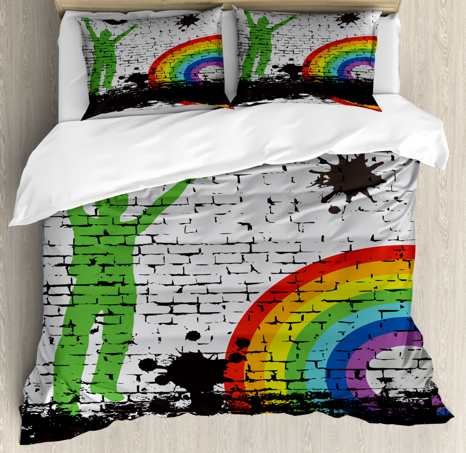 Urban Graffiti Duvet Cover Set Twin Queen King Sizes with Pillow Shams ...