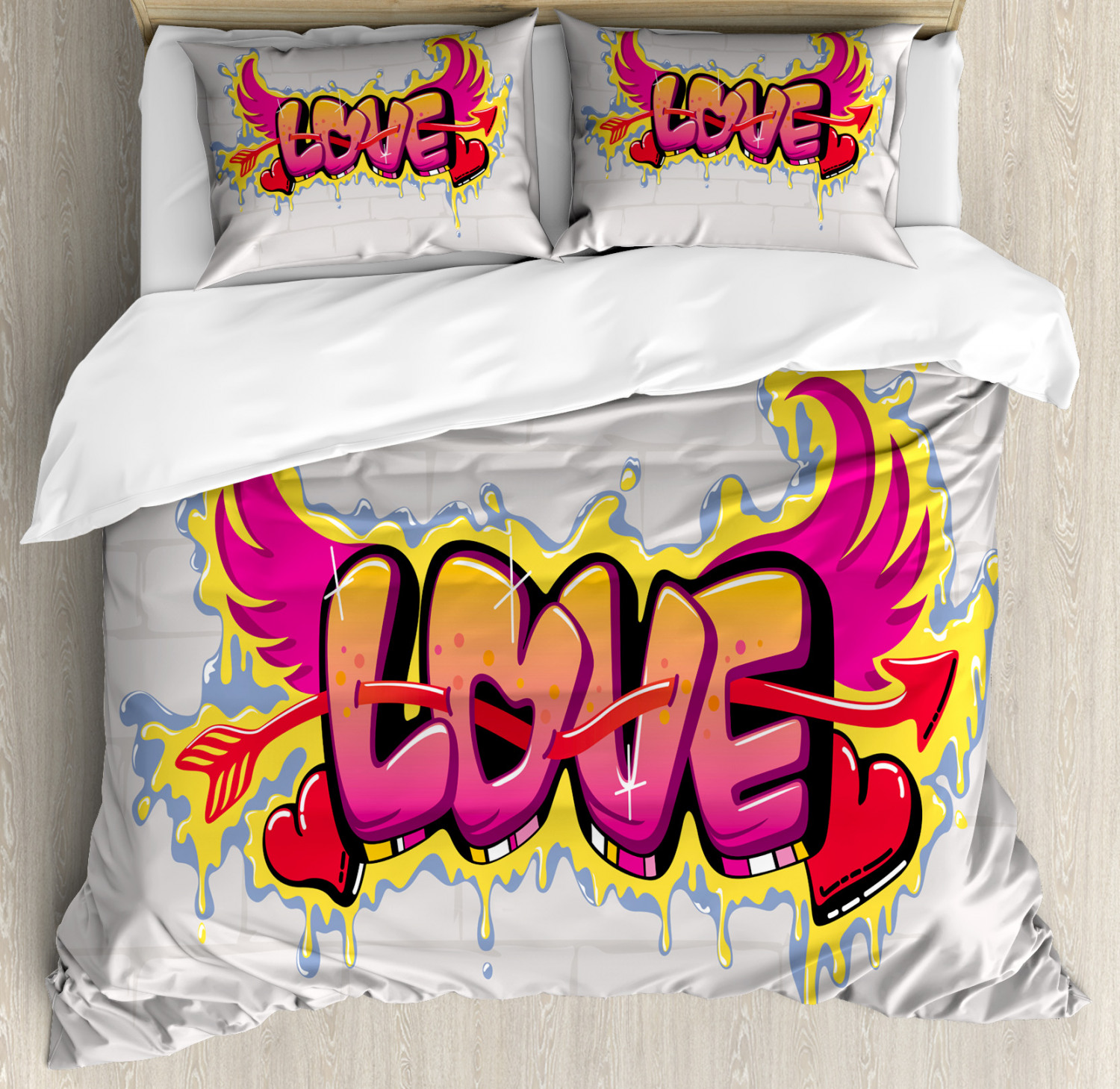 Urban Graffiti Duvet Cover Set Twin Queen King Sizes with Pillow Shams ...