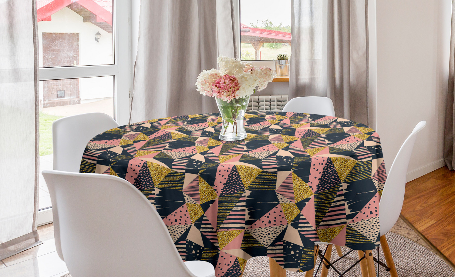 Ambesonne Modern Abstract Round Tablecloth Table Cover for Dining Room ...