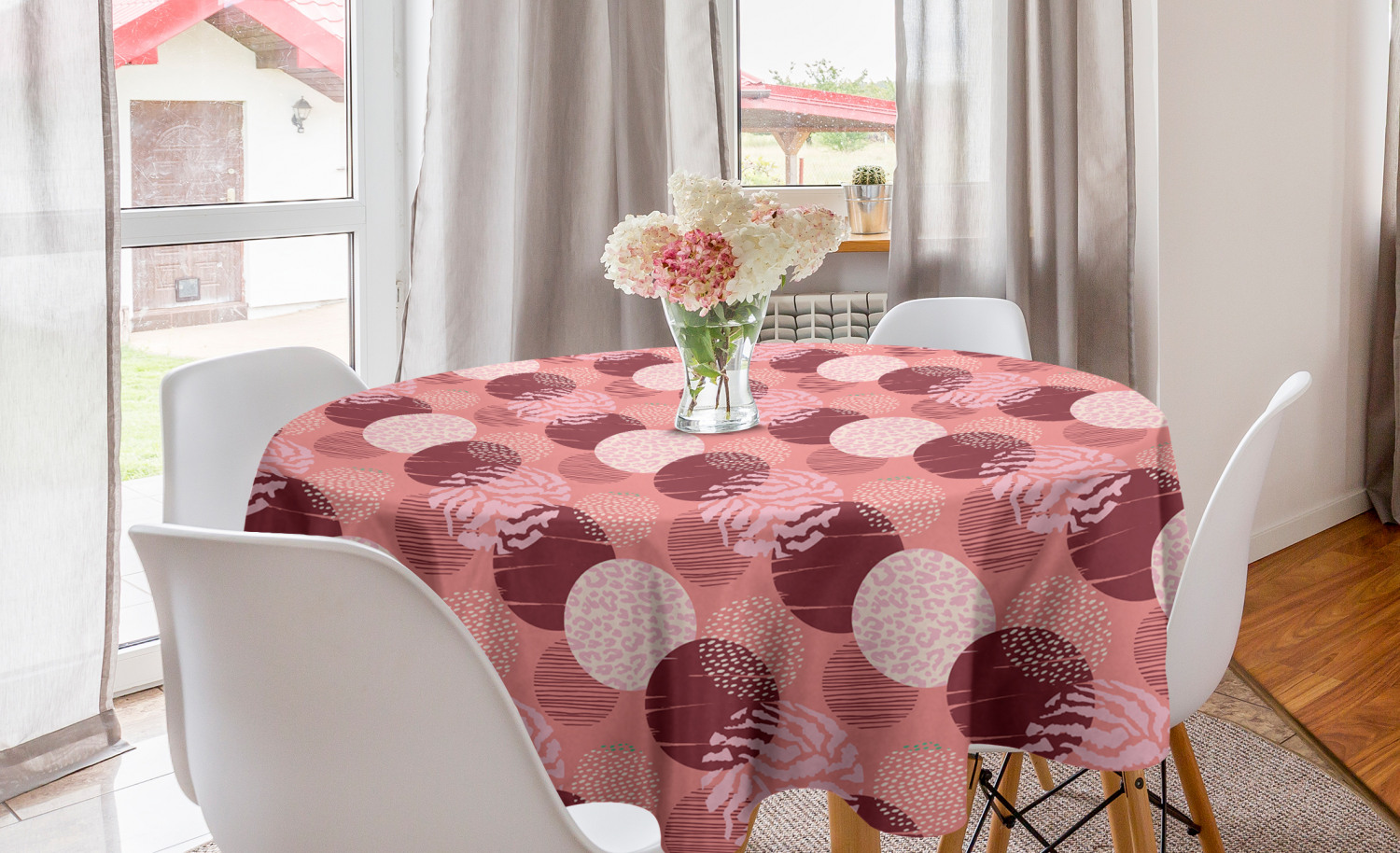 Ambesonne Modern Abstract Round Tablecloth Table Cover for Dining Room ...