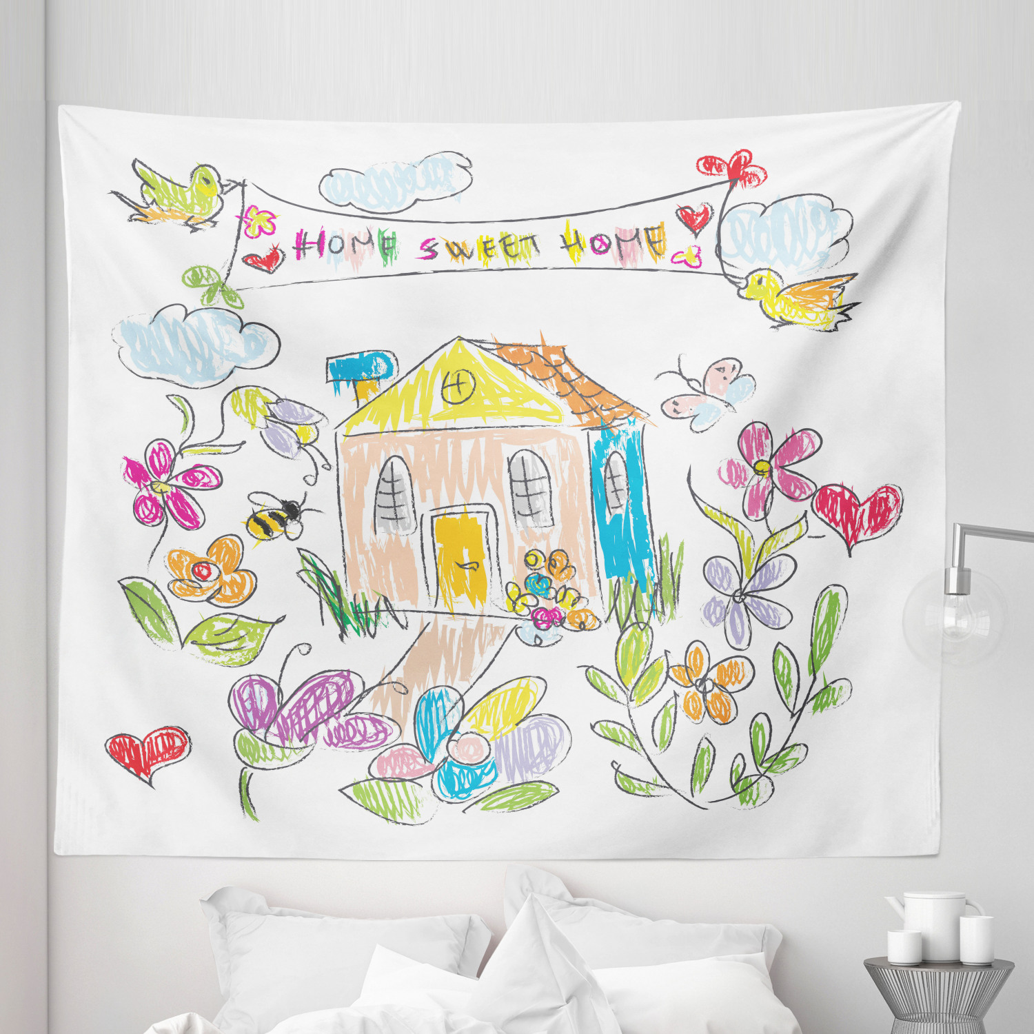 Ambesonne Typography Microfiber Tapestry Wall Hanging Decor in 5 Sizes ...