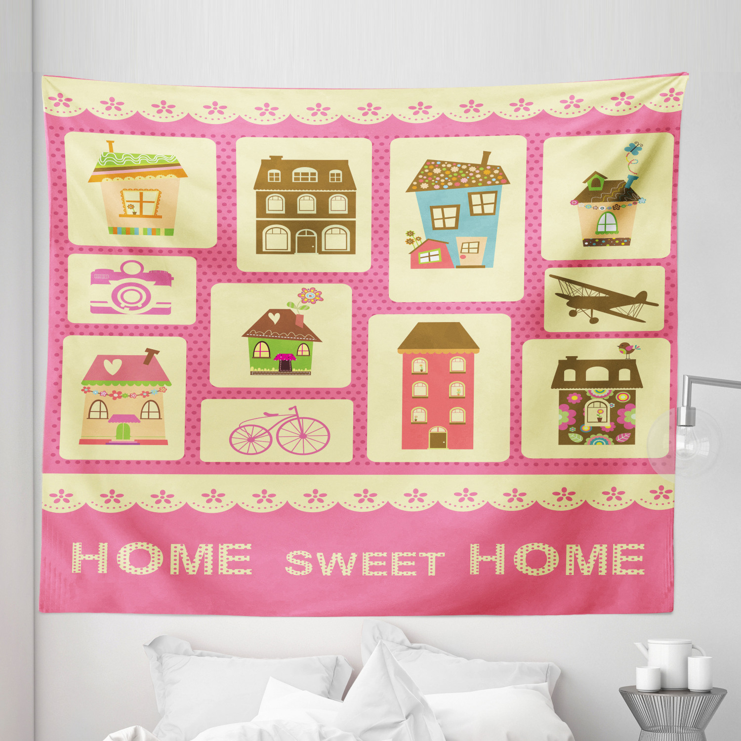 Ambesonne Typography Microfiber Tapestry Wall Hanging Decor in 5 Sizes ...