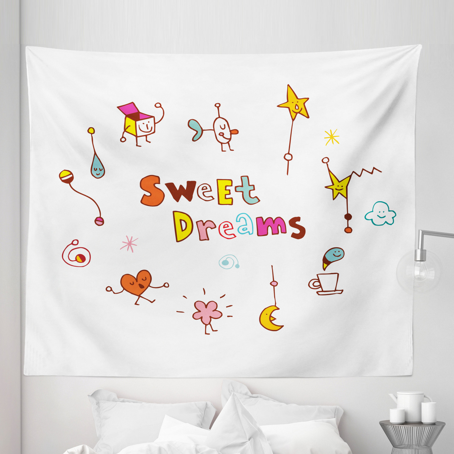 Ambesonne Typography Microfiber Tapestry Wall Hanging Decor in 5 Sizes ...