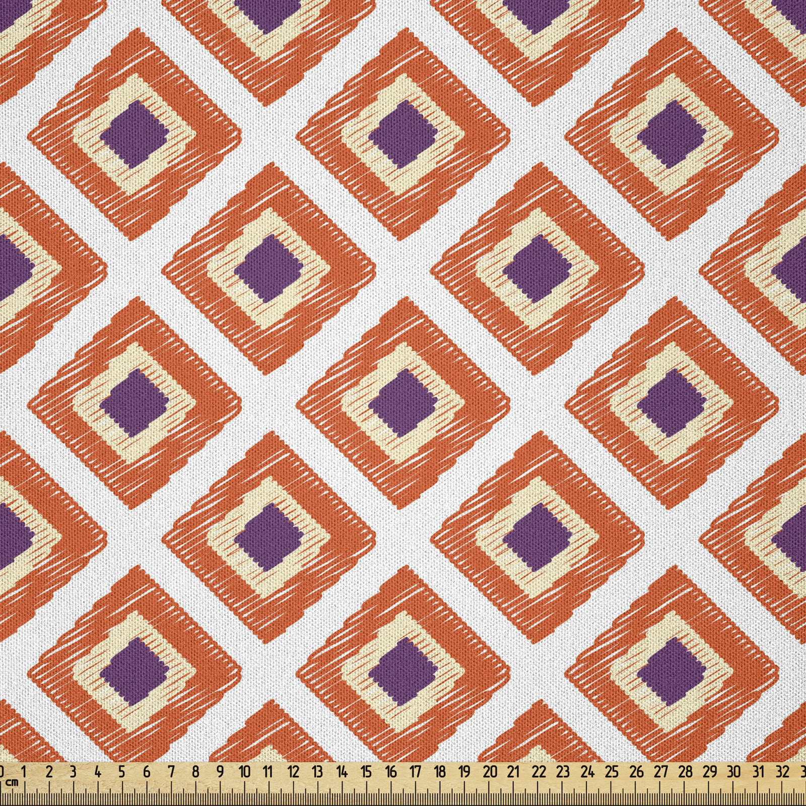 Geometrisch Microfaser Stoff Als Meterware Schraffierte Farbe Squares