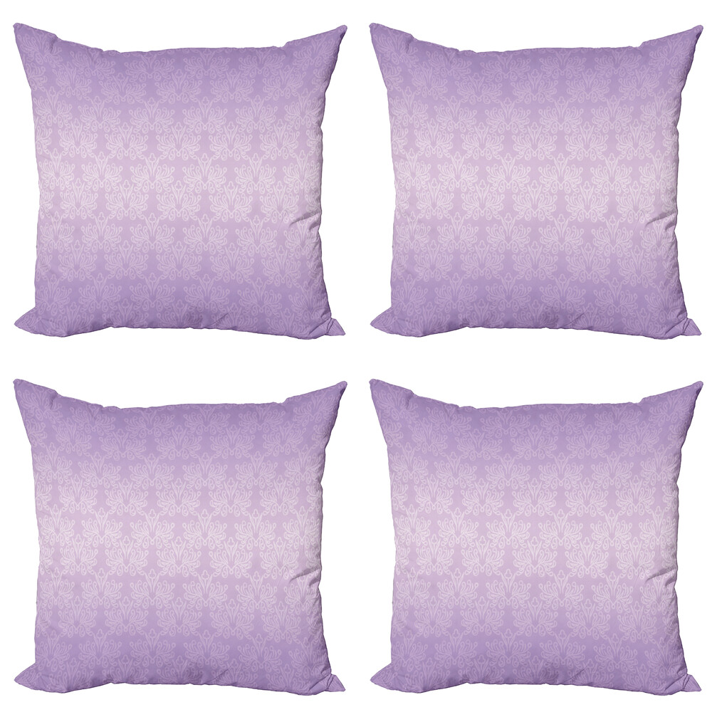 Lilac Throw Pillow Covers Pack of 4 Baroque Swirl Motifs | eBay UK