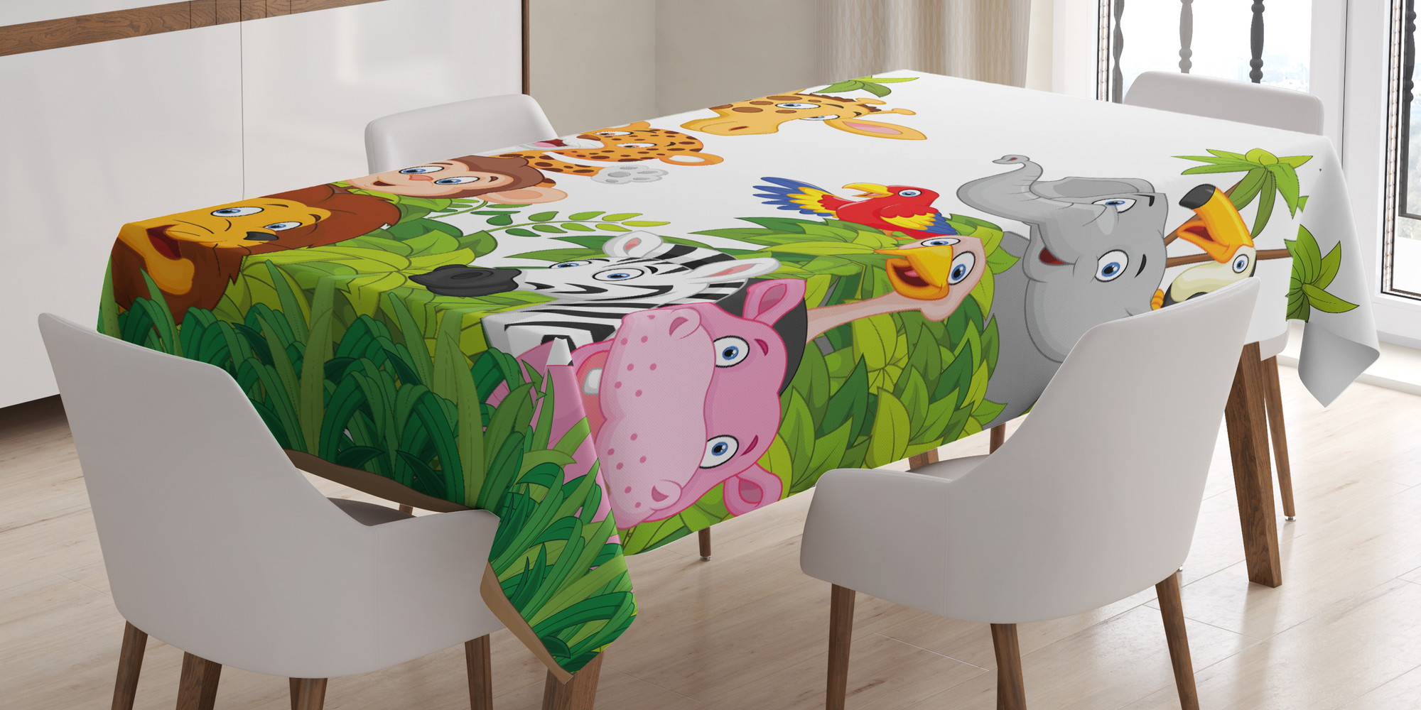 Kindergarten Tischdecke Cartoon Zoo Mascots | eBay.de